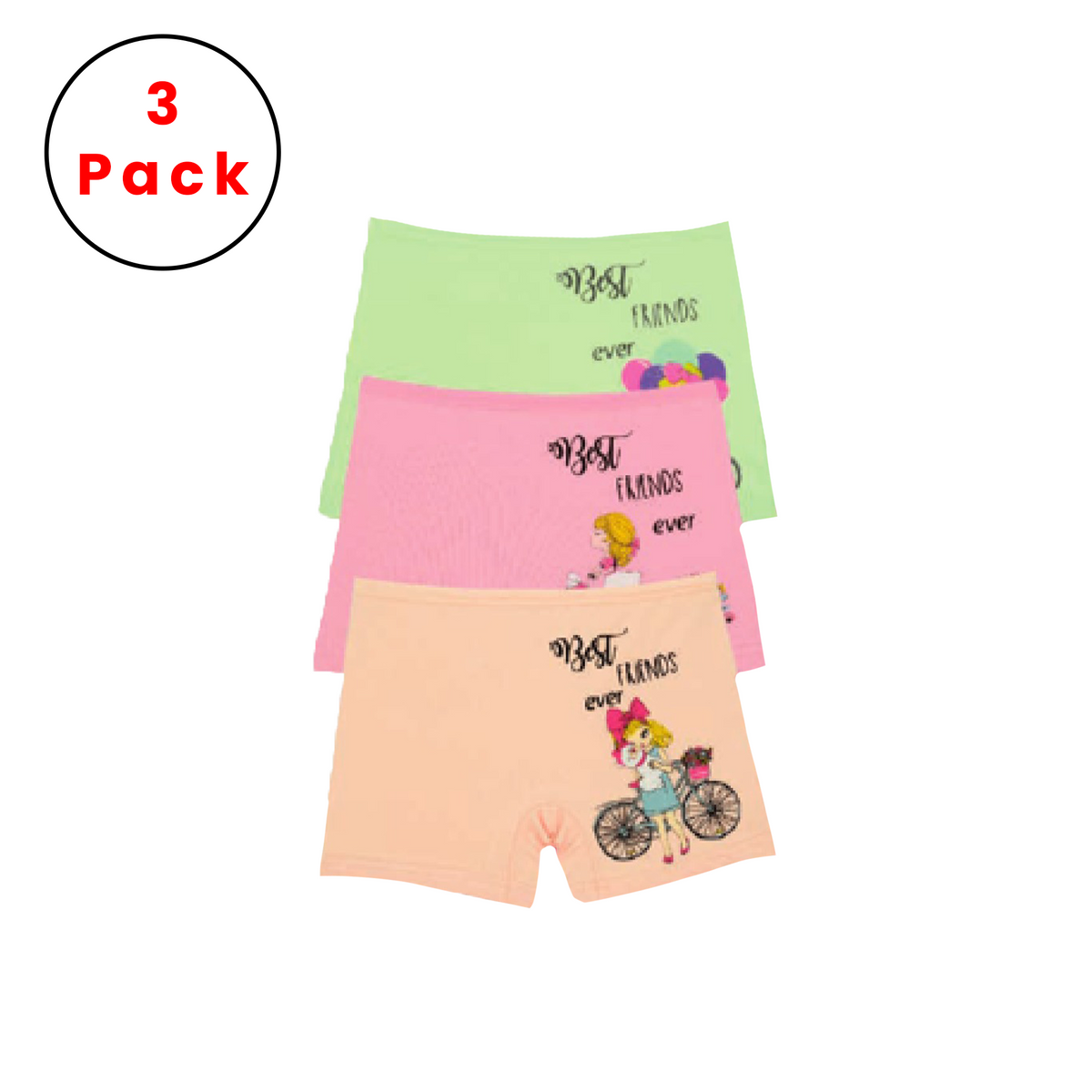 96% Cotton 4% Elastane, Printed Girls' Boxers – ALSAMAH